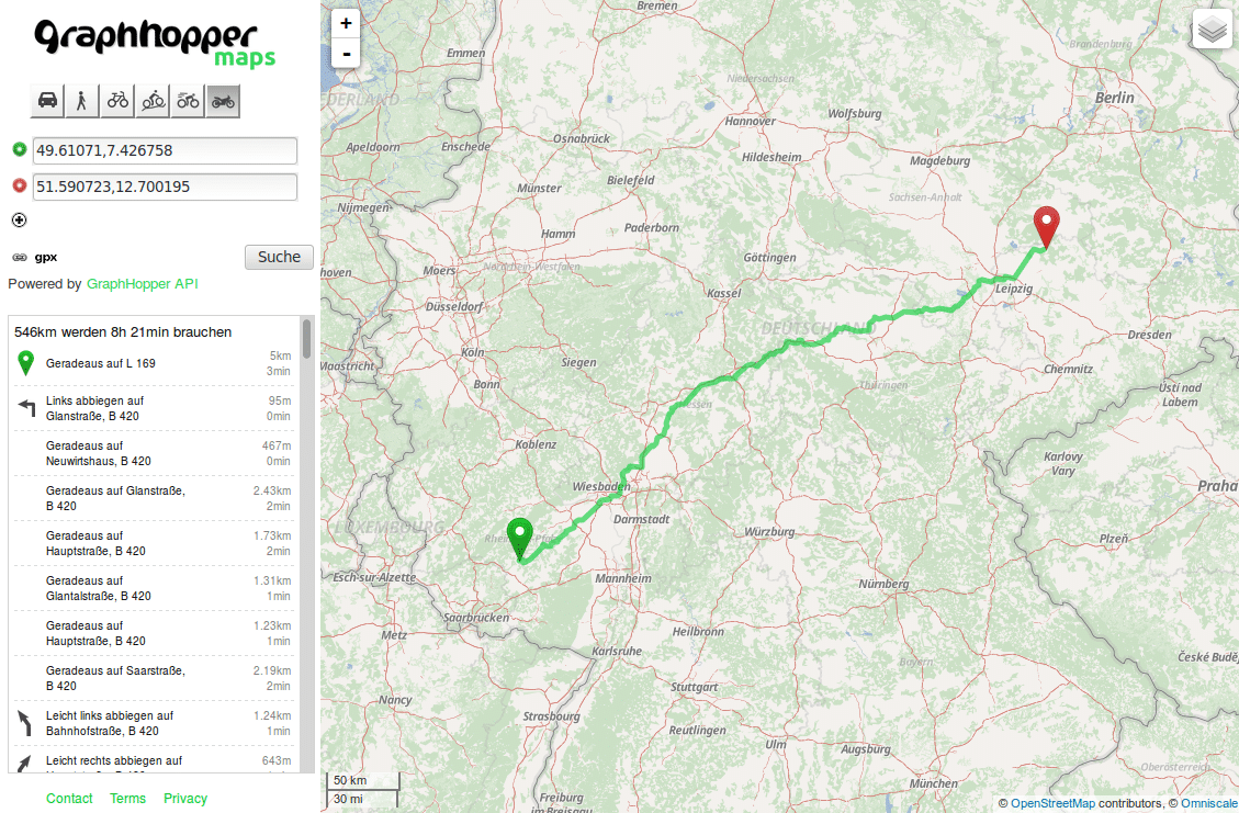 Motorcycle, Mountain Bike and more on GraphHopper Maps - GraphHopper ...