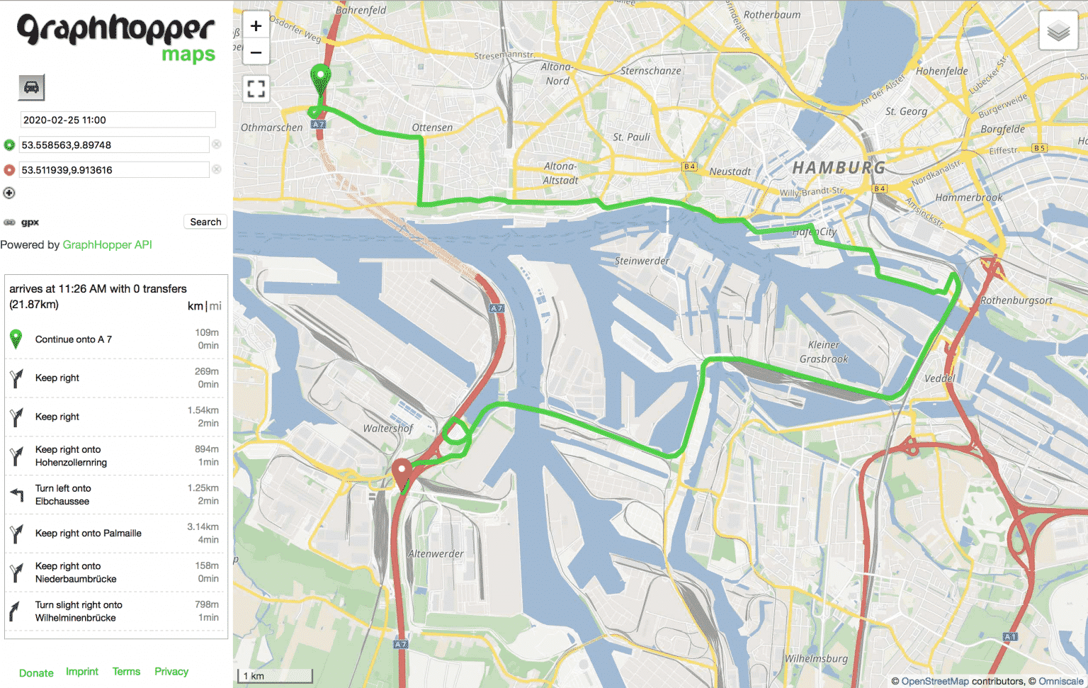 Time-dependent restrictions - GraphHopper Directions API