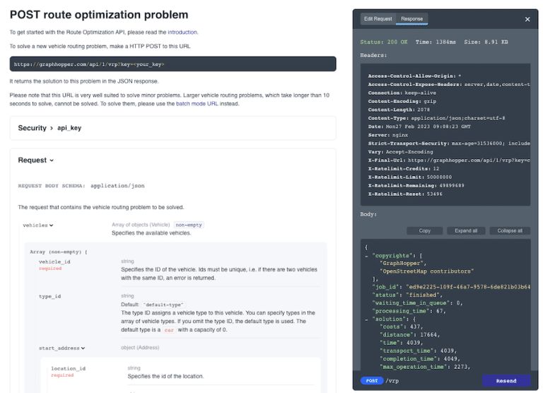 API documentation upgrade - GraphHopper Directions API